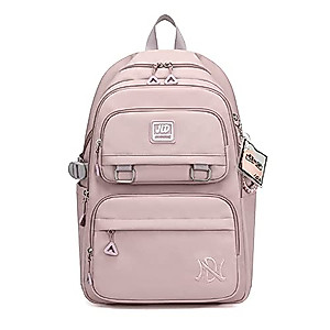Armbq Girls Backpack Large-Capacity Middle Elementary School Casual Bookbag Kids Outdoor Travel bag Solid Color Daypack for Teens