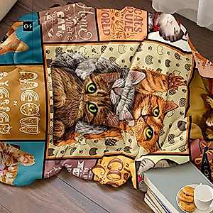 Cat Gifts for Cat Lovers Blanket 60"x50", Cat Lover Gifts for Women Blankets, Cat Mom Gifts for Women, Funny/Crazy/Cool Cat Themed Lady Gifts for Girls, Christmas/Birthday Gift Ideas for Cat Lover