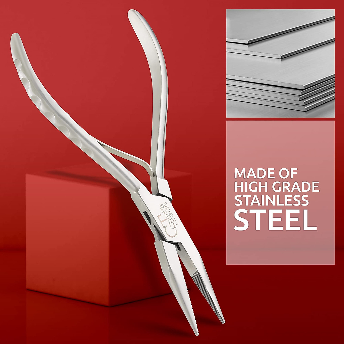 Fish Bone Pliers/Tweezers Stainless Steel Washable (Silver)