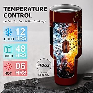 Equoza Put On The Full Armor Of God Christian Gifts for Men, Jesus Gifts Christian Coffee Mug 40 OZ Stainless Steel Tumbler,Double Wall Vacuun Insulated Cup with Lid and Straw(Pack of 1)