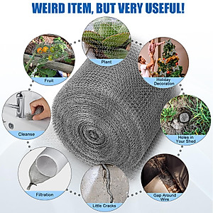 Valchoose Upgraded 5” X 50 Ft Wire Mesh Hole Fill Fabric, Stainless Steel Gap Blocker Easy to Work with, Flexible Stretchy Hardware Cloth Fabric DIY Kit, Perfect Filler