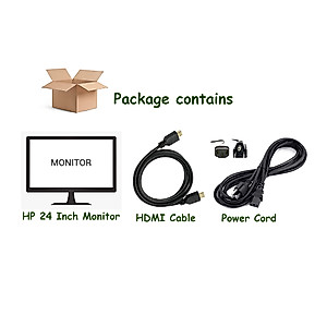 HP 24mh IPS Full HD LED 24 Inch Anti-Glare Computer Monitor, HDMI, VGA, Display Port, Edge to Edge Screen, Upto 16.7 Million Colors, 178 Degree Viewing Angle, 75 Hz Refresh Rate (Renewed)
