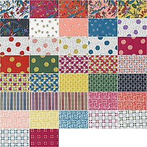 Moda Fabrics The Lookout Charm Pack by Jen Kingwell Designs; 42-5'' Precut Fabric Quilt Squares, Assorted