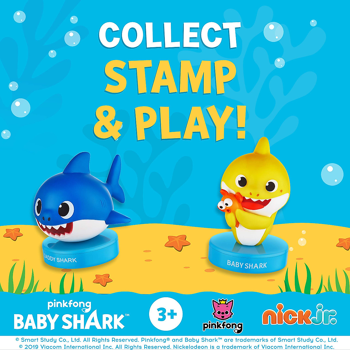 Baby Shark Coin Purse Set – Set of 3 Baby Shark Plush Toys, Including Baby, Mommy, & Daddy Shark – Washable Polyester with Zipper – Party Favors and Gifts by PMI, 6.2 in., 3 Pack, Ages 2+