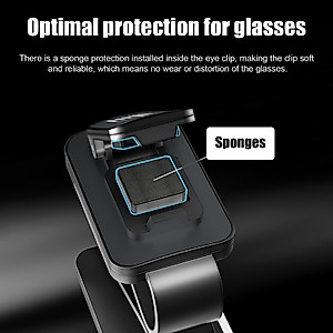 Kewucn Sunglass Holder for Car Visor, Metal US Flag Eyeglasses Hanger Mount, Multi-Function Ticket Card Clip, Personality Vehicle Organizer Accessories for Different Size Eyeglasses (Black+Grey, Flag)