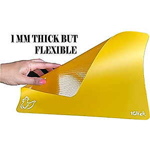 1 Click Extra Thick Flexible Plastic Cutting Board Mats with Food Icons &"EZ-Grip" Waffle Back, (set of 4), For Kitchen & Bar