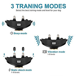 Dog Training Collar Upgraded 1000ft Remote Rechargeable Waterproof Electric Shock Collar with Beep Vibration Shock for Small Medium Large Dogs (15-120 Lbs)