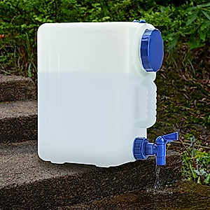 Dicunoy Water Container with Spigot, 4 Gallon Camping Drinking Water Storage Jug, Portable Thick Slim Water Dispenser Carrier for Vehicle, Car, Outdoor, Hiking, Emergency, Hurricane Supplies