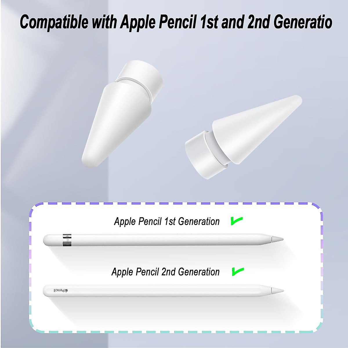 SIMDOG Replacement Tips for Apple Pencil 1st/2nd Gen, 4 Pack - Precise Control, Wear-Resistant, Compatible with iPad Pencil 1st/2nd Gen