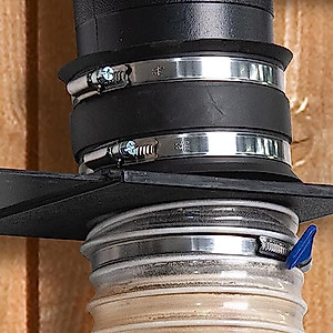 POWERTEC 70148 2-1/2 Inch Dust Control Flex Cuff with Steel Hose Clamps, Hose Connector Rubber Cuff Coupler for Woodworking Dust Collection Fittings, Dust Collector Accessories & Machinery, 1 pack