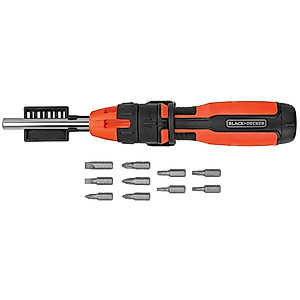 BLACK+DECKER Ratcheting Screwdriver, 10 Bit (BDHT68000)
