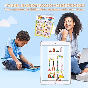 Marble Run,135 PCS Marble Maze Building Block Toys Gravitrax Marble Run for Kids,STEM Learning Toys Marble Track Race Tower Model Creative Birthday Gift with 60 Marbles for Boys & Girls 3 4 5 6 7 8 9