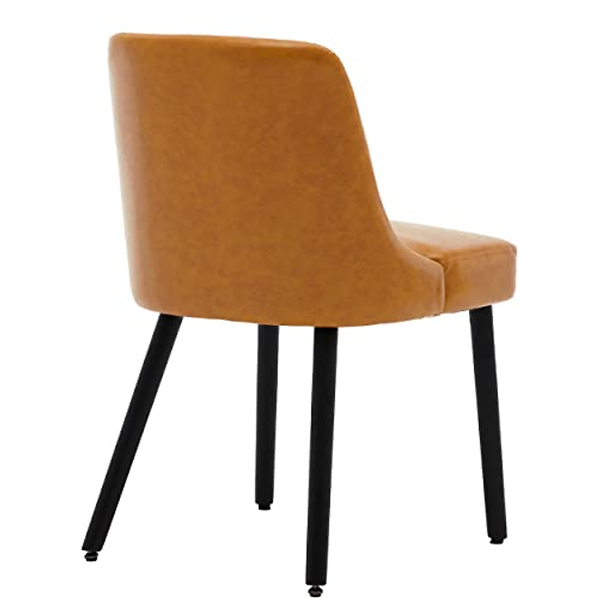 MINCETA Dining Chair,Morden Wood Leg Upholstered Kitchen Chair Set of 2,PU in Brown