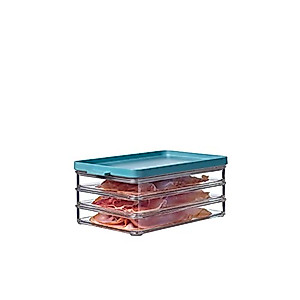 MEPAL, Omnia Food Storage Boxes with Lid for Salami, Cold Cuts, Turkey, Bologna, Deli and Luncheon Meat, BPA Free, Nordic Green, 3 X 500ml | 17oz, 1 Set
