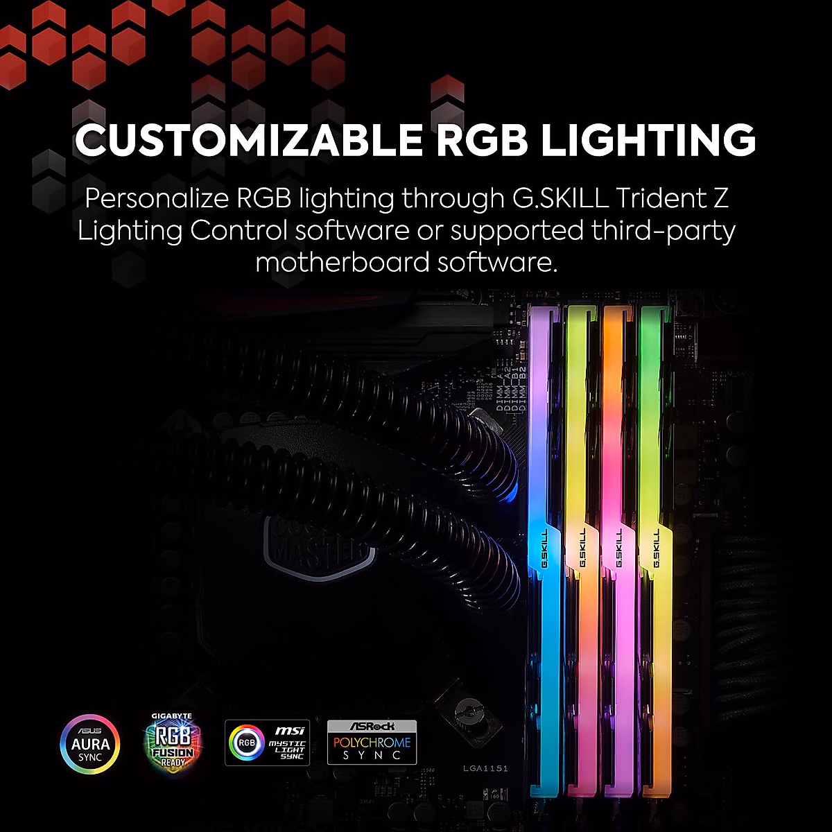 G.SKILL Trident Z RGB Series (Intel XMP) DDR4 RAM 64GB (2x32GB) 3600MT/s CL18-22-22-42 1.35V Desktop Computer Memory UDIMM (F4-3600C18D-64GTZR)