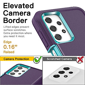 AICase for Galaxy A23 Case(6.6") Case,Heavy Duty Rugged Phone Cover,Durable Military Grade Protection Shockproof/Drop Proof/Dust-Proof Protective for Samsung Galaxy A23 5G 2022 Purple/Blue