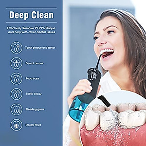 Getogluke Portable Cordless Water Flosser for Teeth Cleaning, Rechargeable Electric Power Dental Oral Irrigator IPX7 Waterproof, Professional Oral Care at Home & Travel (Black)
