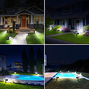 OOOLED Solar Spot Lights Outdoor, 6 Pack, 40 LEDs, 6500K Super Bright, IP65 Waterproof, Auto On/Off, Adjustable Light Head