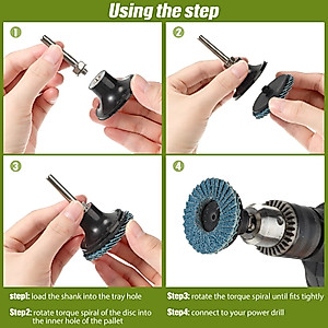 48 Piece 2 Inch 80 Grit Flap Disc with Disc Pad Holder Die Grinder Sanding Discs Surface Conditioning Discs Accessories for Angle Grinder Strip Grind Polish Finish Rust Paint Removal