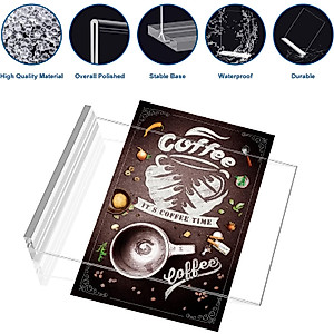 Cranviech 6 Pack 8.5 x 11 Acrylic Display Stand, Double-Sided Vertical, T-Shape Desktop, Clear Acrylic, Pedestal Base