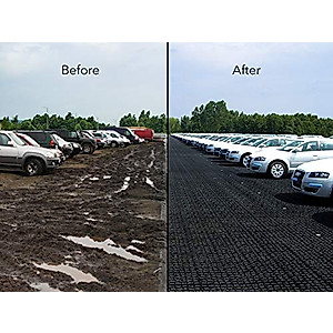 Techno Earth ( 1.9" Depth Permeable Grass Pavers for Your Grass Parking Lots, Access Roads, driveways, fire Lanes, RV and Boat Storage Pads - (Pack of 4-11 Sf) (Black)