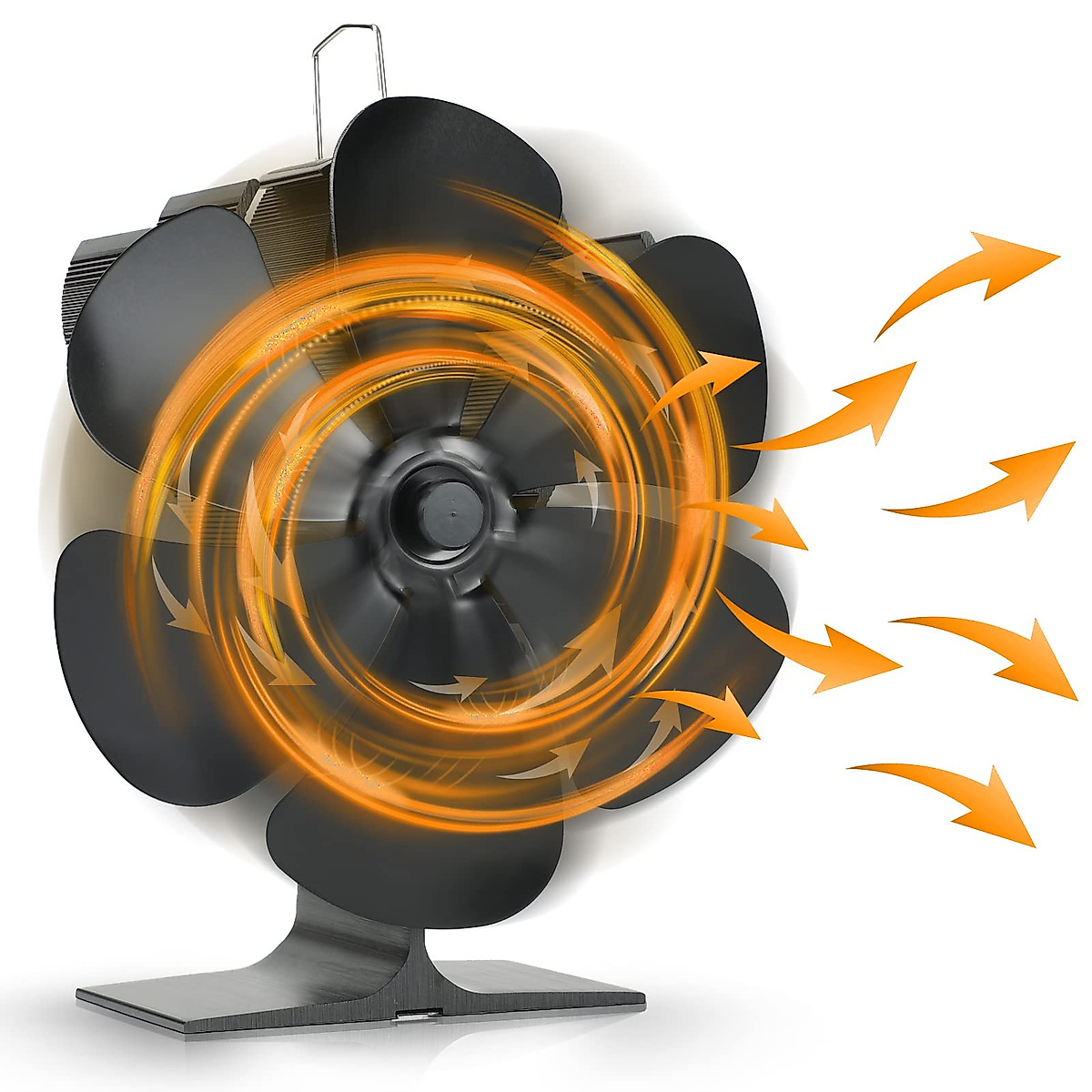 MINEOREY 6-Blades Heat Powered Stove Fan, Non-Electric Firepace Fan for Log/Gas/Pallet/Wood burning Indoor/Outdoor/Camping stoves