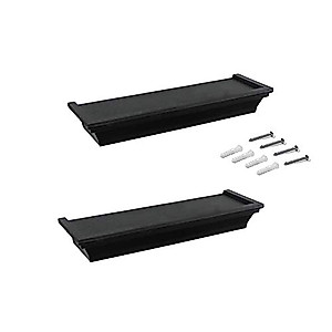 Rienias Floating Shelves Wall Mounted Set of 2,Wall Decor for Bedroom,Living Room,Bathroom (Black)
