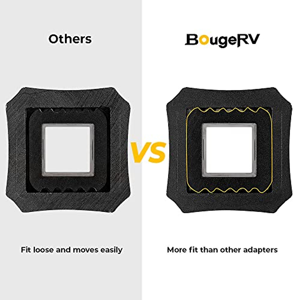 BougeRV 2 inches to 1-1/4 inches Trailer Hitch Adapter 2 inches to 1.25 inches Hitch Adapter Insert Sleeve Receiver Converter for Bike Rack and Cargo Carriers