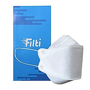 FILTI 10 Pack Disposable Respirator, MERV 16 Nanofiber Technology 6-Layer Filter Protection - Comfortable, Breathable|MADE IN USA - White