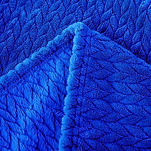 Whale Flotilla Fleece Throw Blanket for Couch with Plush Decorative Pattern, Soft Fluffy Throw Blanket for Sofa, Cozy and Lightweight, Royal Blue, 50x70 Inch