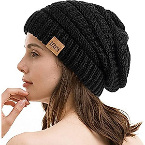 REDESS Slouchy Beanie Hat for Women Winter Warm Chunky Soft Oversized Cable Knit Cap