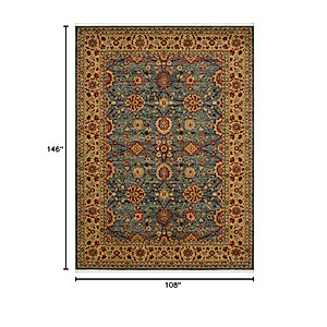 Unique Loom Edinburgh Collection Area Rug - Monroe (9' x 12' 2" Rectangle Blue/Brown)