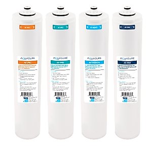 Aquasure Premier Series Complete 4-Stage Quick Twist Filter Replacement Cartridge Bundle Set AF-CP75 | Compatible with AS-PR75 4-Stage Under Sink Reverse Osmosis RO Water Filtration System