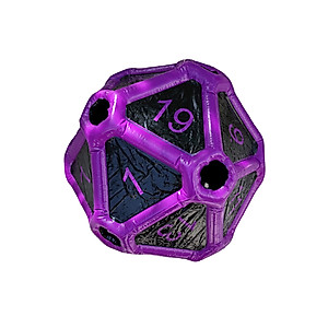 Large D20 Dice Inflatable Extra Large Giant Gaming DND Tabletop RPG Roleplaying Dungeons and Dragons (Black and Purple)