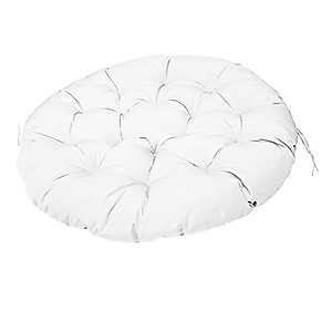 Milageto Outdoor Seat Cushion Hammock Chair Seat Cushion 60x60cm Replacement Removable Patio Seat Cushion for Hanging Basket Chair Garden Egg Chair, White