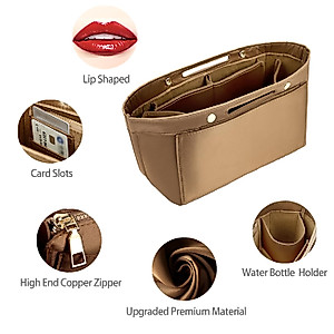 ZTUJO Purse Organizer Insert For Handbag & Tote Shaper,Tote Bag Organizer Insert For Speedy Neverful, 6 Sizes(Small, Silky Brown)