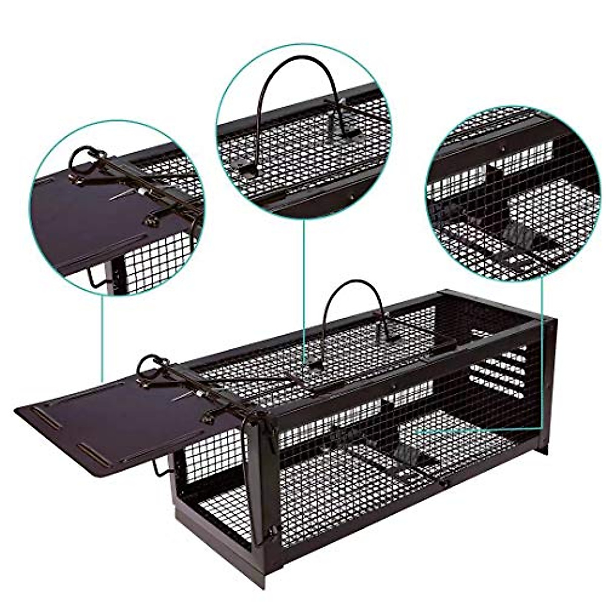 RatzFatz Mouse Trap Humane Live Cage, Catch and Release Mice, Rats, Chipmunks, Small Squirrels and Other Rodents, Sensitivity Adjustable, Pedal Design