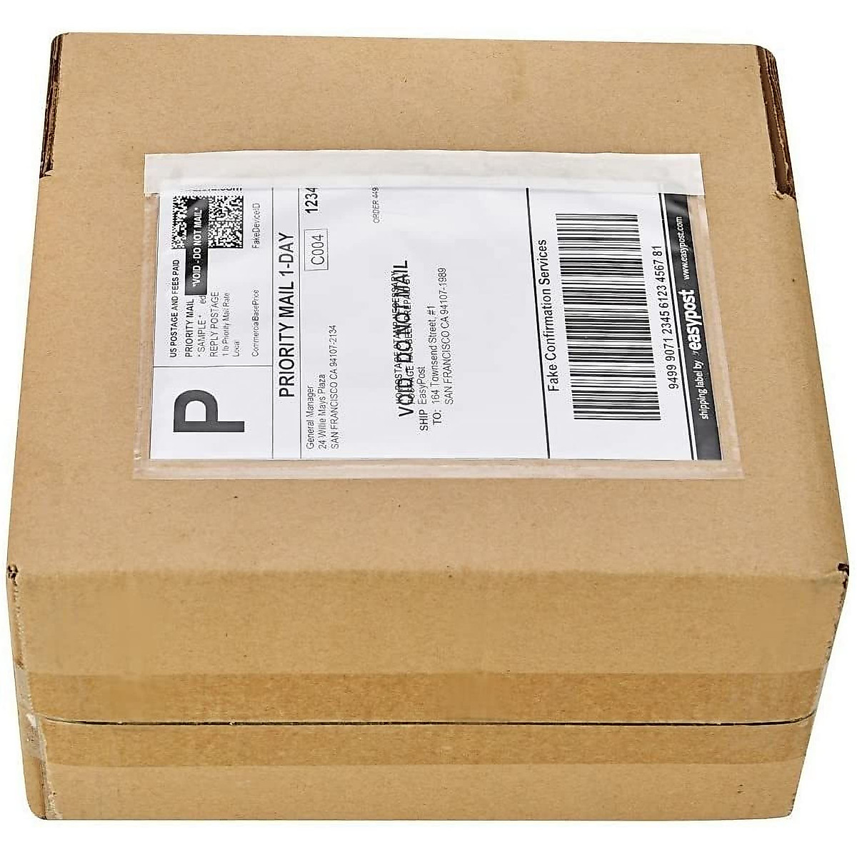9527 Product 7.5" x 5.5" Clear Adhesive Top Loading Packing List / Shipping Label Envelopes (200 Pack)