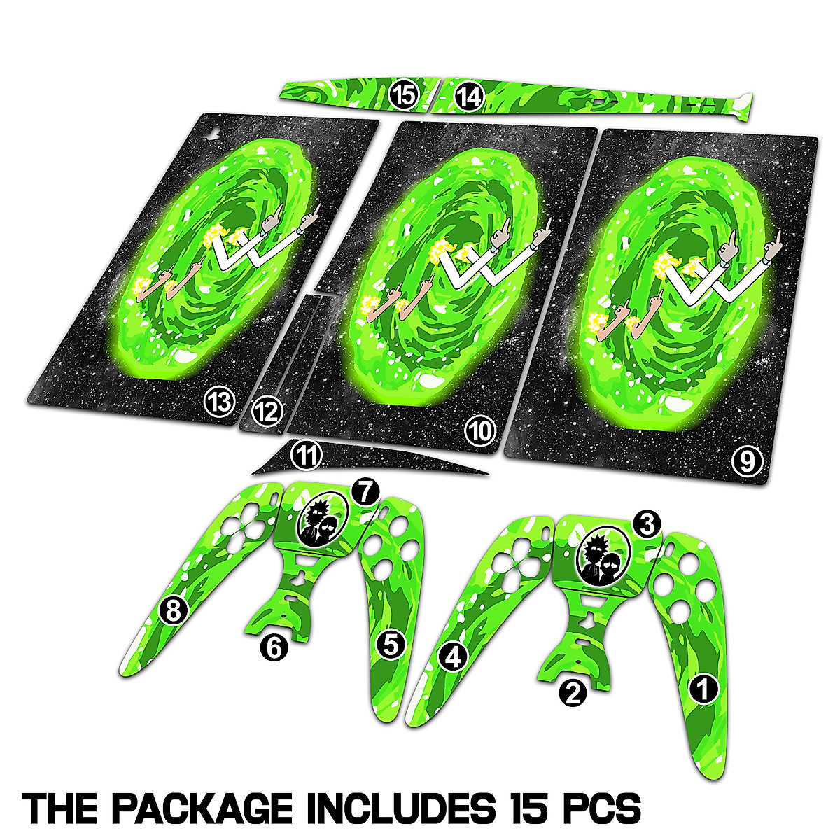 HK Studio Magic Portal Decal Sticker Skin Specific Cover for Both PS5 Disc Edition and Digital Edition - Waterproof, No Bubble, Including 2 Controller Skins and Console Skin