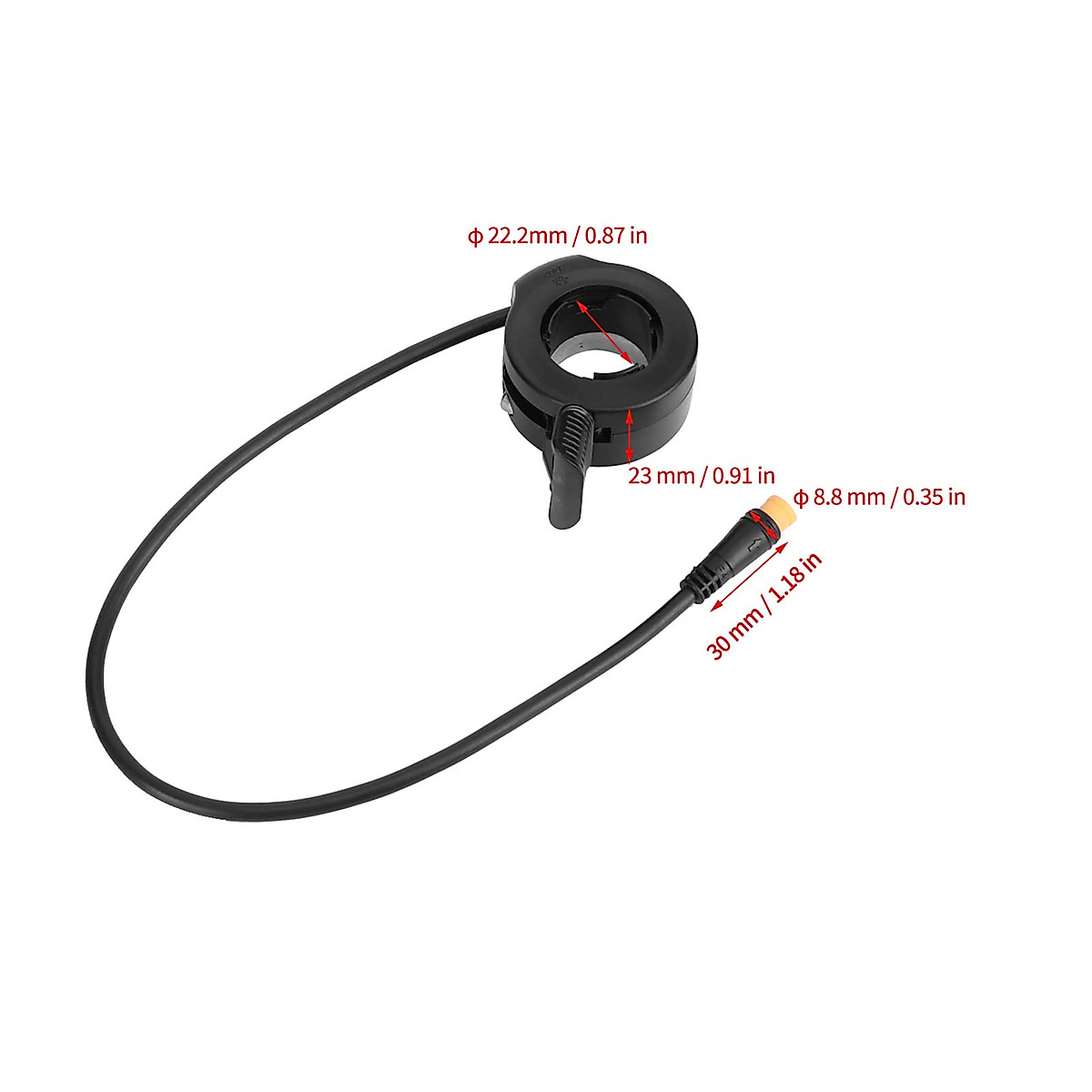 Alomejor 130X Thumb Throttle Speed Control Accessories E Bike Electric Bicycle Thumb Throttle Waterproof Connector for Electric Scooters