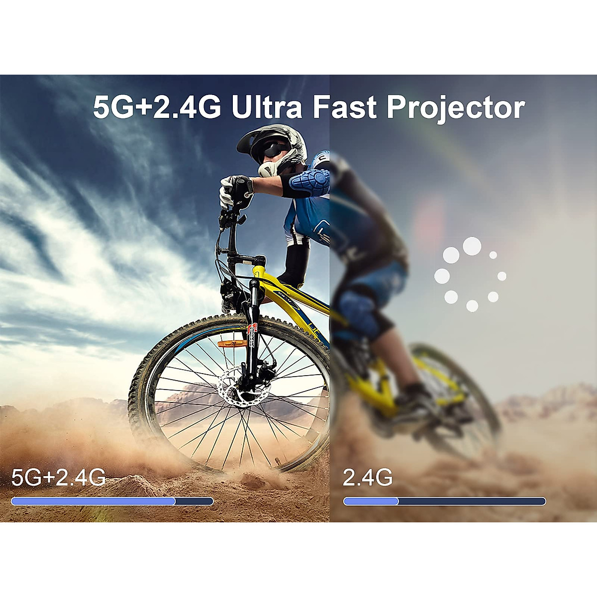 Auto Focus FHD 1080P/4K Smart Projector 700ANSI & 15000 lumens, BT5.0, Android 10 LED Home Movie Projectors, Built-in Certified TV Box Support 8000+ Apps, Compatible with Stick/iPhone/Laptop