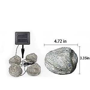 Solar Garden Lights Outdoor Simulation Stone lamp Waterproof Landscape Night Lights for Lawn/Patio/Path Four Stones