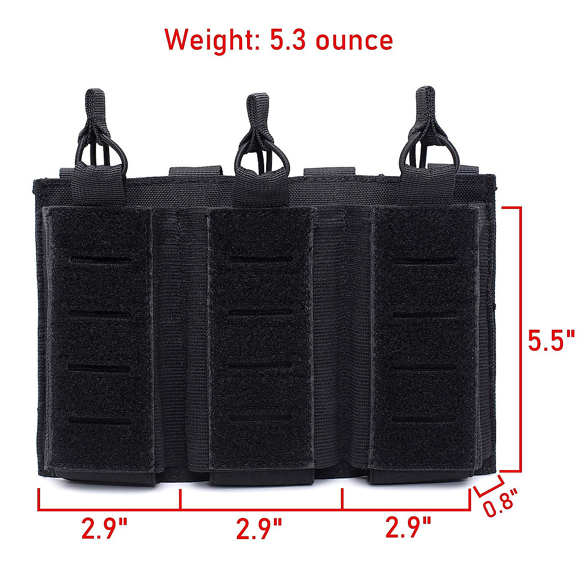 Tripple Mag Pouch Molle Open-Top Tripple Magazine Pouch for M4/M16/AR/AK Rifle Magazines (Army Green)