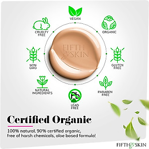Fifth & Skin: Better’n Ur Skin Liquid Foundation (SOFT BEIGE) - Natural, Organic, Vegan, Cruelty-Free - Gluten-Free Beauty with Buildable Coverage and Palm-Free Luxury - 1 oz