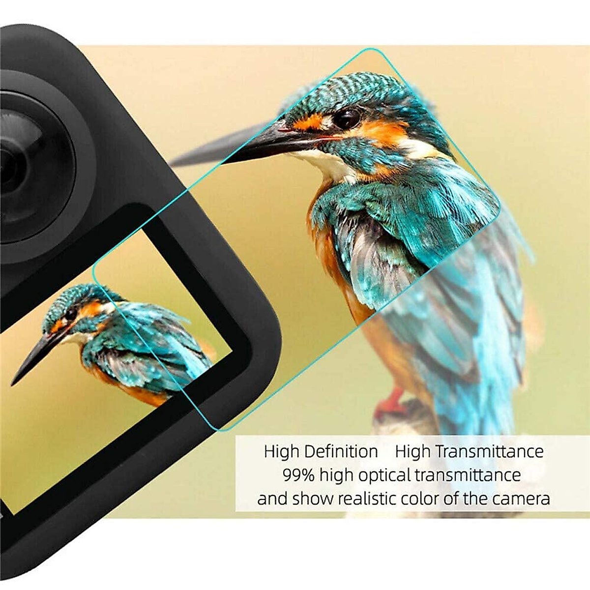 PCTC Screen Protector Compatible for GoPro Max 360 Waterproof Action Camera, Ultra Clear Tempered Glass Screen Protector Easy to Install(3 PCS)