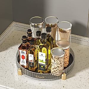 FoodOMeter Makeup Perfume Organizer, 360 Degree Rotating Lazy Susan, Bathroom Vanity Tray, Counter Organizer, Clear