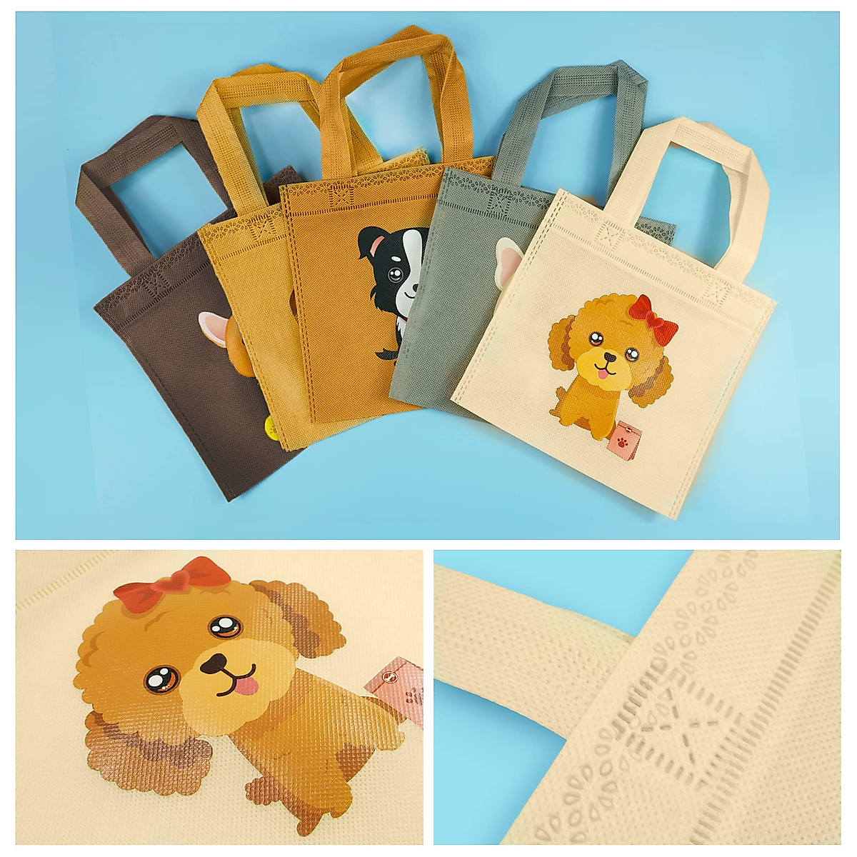 BANBALLON 20 PCS Dog Party Favor Bags Puppy Non-Woven Gift Bags Treat Gift Bags For Kid Birthday Party Dog Theme Party Baby Shower Goodie Bags Supplies