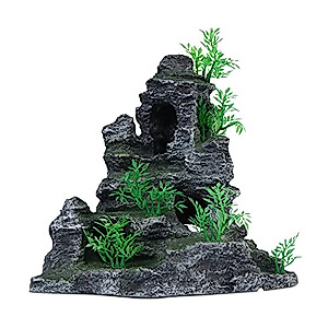 Mairuker Aquarium Mountain View Rock Landscaping Decorations, Fish Tank Thematic Ornaments [Large Sizes]