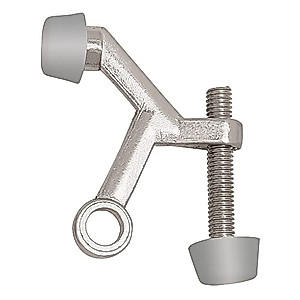 Design House 181776 Hinge Pin Stop Wall Protector with Rubber Tip Adjustable Door Stoppers, 5-Pack, Satin Nickel, 5 Pack