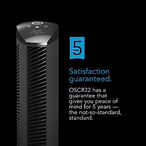 Vornado OSCR32 32" Oscillating Air Circulator Tower Fan with Remote Control, Timer, Standalone, Black